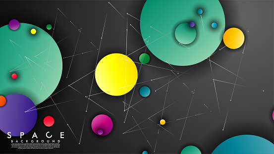 Contexte De Lespace Plat Avec Des Planètes Et Des Étoiles Illustration