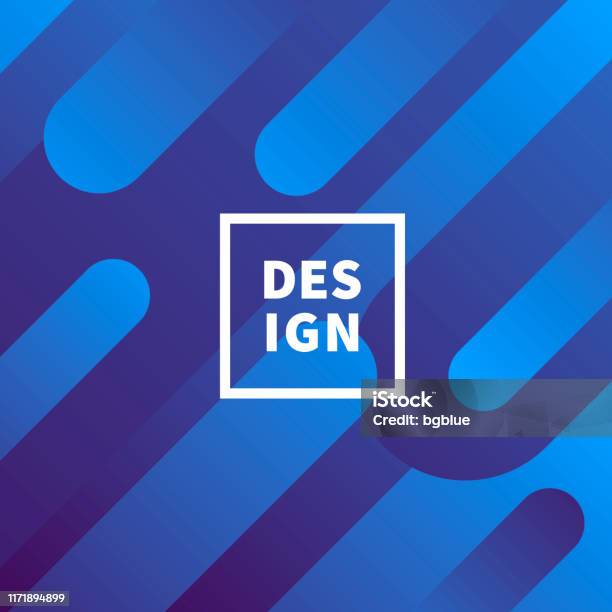 Desain Abstrak Dengan Bentuk Geometris Trendy Blue Gradient Ilustrasi