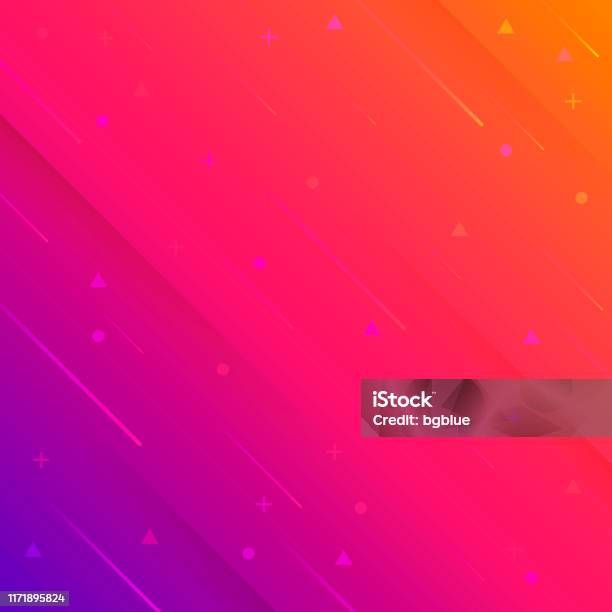 Desain Abstrak Dengan Bentuk Geometris Trendy Pink Gradient Ilustrasi