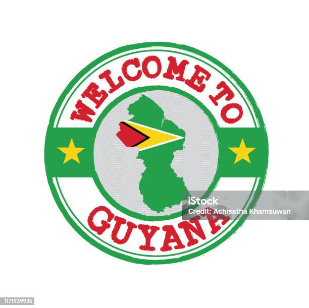 Ilustración de Sello Vectorial De Bienvenida A Guyana Con Esquema De ... Ilustración de Sello Vectorial De Bienvenida A Guyana Con Esquema De ...