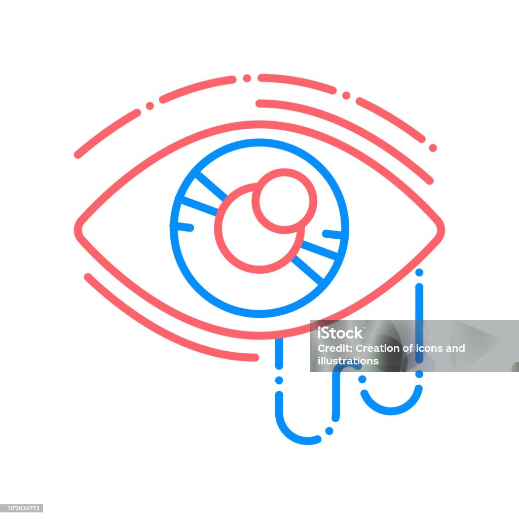 Ilustración De Icono De Color De Línea De Conjuntivitis Enfermedades