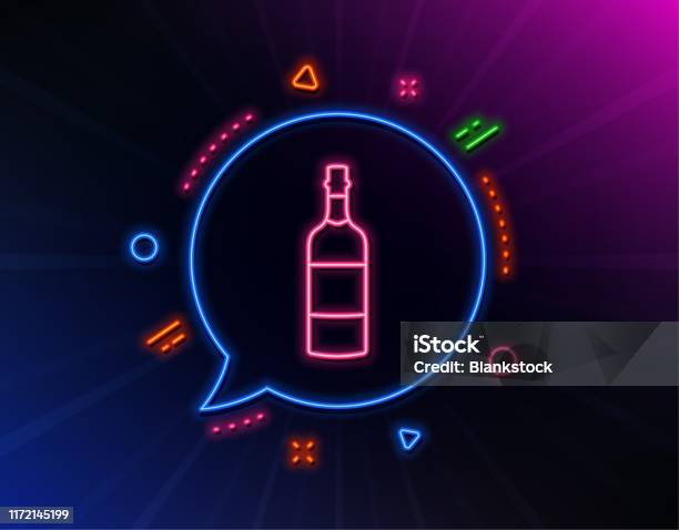 Icône De Ligne De Bouteille De Brandy Signe Dalcool De Whiskey Vecteur