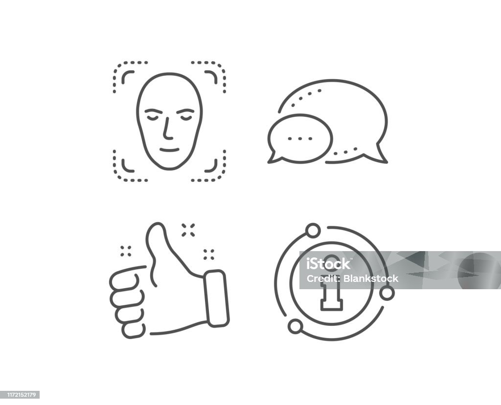 Icône De Ligne De Détection De Visage Signe De Reconnaissance De Tête