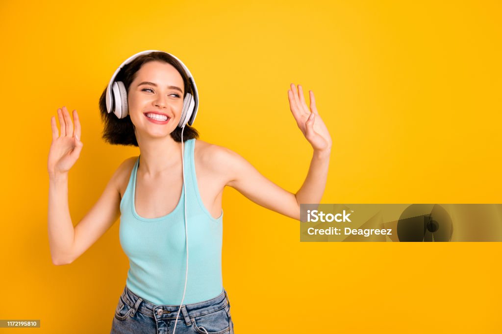 Photo Of Energetic Nice Cute Amazing Encouraged Girlfriend Dancing During Her Trip Abroad While