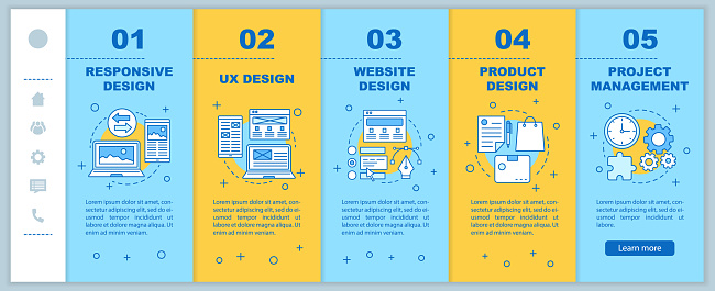 Desain Web Orientasi Halaman Web Seluler Vektor Template Ilustrasi Stok