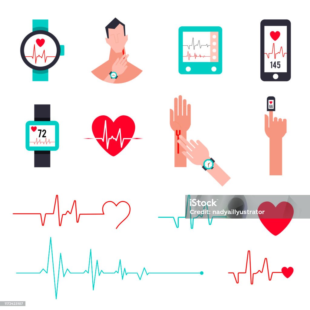 Ilustración de Monitor De Frecuencia Cardíaca Para Correr Conjunto De ... Ilustración de Monitor De Frecuencia Cardíaca Para Correr Conjunto De ...