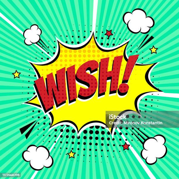 Komik Lettering Wish In The Speech Bubbles Komik Gaya Desain Datar ... Komik Lettering Wish In The Speech Bubbles Komik Gaya Desain Datar ...