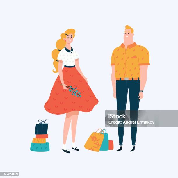 Kartun Pria Dan Gadis Vektor Ilustrasi Karakter Lucu Pahlawan Untuk
