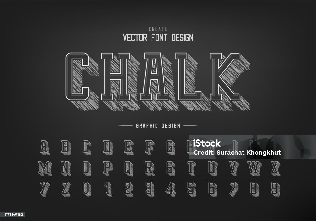 Sketsa Font Dan Vektor Alfabet Jenis Huruf Dan Angka Desain Kapur Teks Porn Sex Picture
