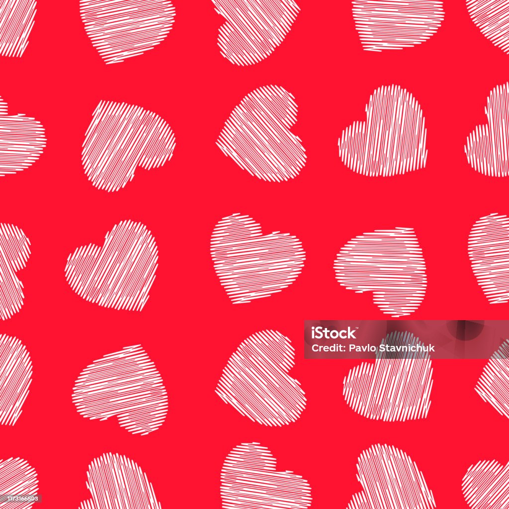 Beautiful Hand Drawn Seamless Red Heart Background Vector Stock ... Beautiful Hand Drawn Seamless Red Heart Background Vector Stock ...
