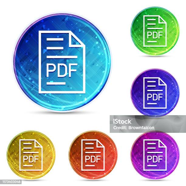 Pdf Document Page Icon Digital Abstract Round Buttons Set Illustration ... Pdf Document Page Icon Digital Abstract Round Buttons Set Illustration ...