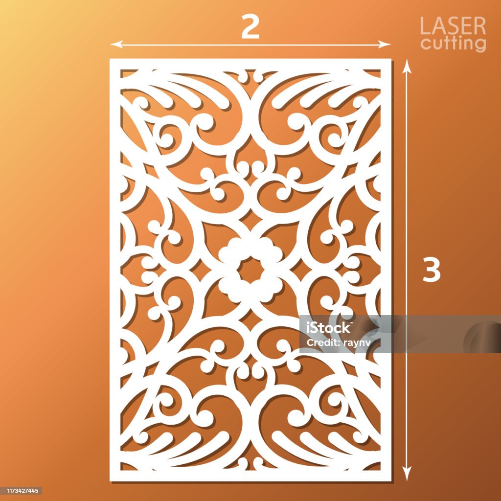 Panel Hias Potong Laser Dengan Pola Templat Undangan Pernikahan Atau