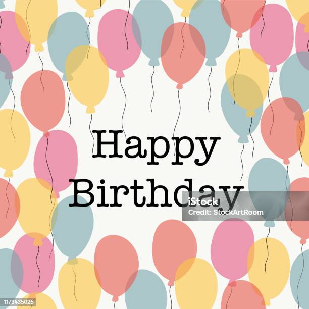 Selamat Ulang Tahun Tipografi Desain Vektor Dengan Balon Templat Desain