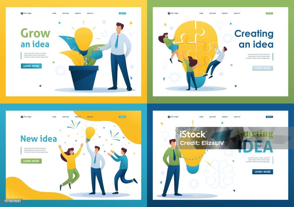 Tetapkan Konsep Flat 2d Untuk Membuat Ide Baru Startup Bisnis Bertukar