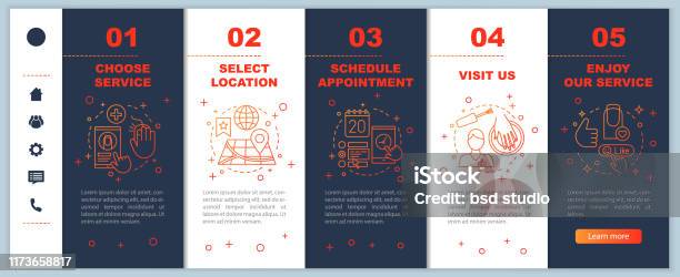 Salon Kuku Onboarding Onboarding Halaman Web Seluler Vektor Template