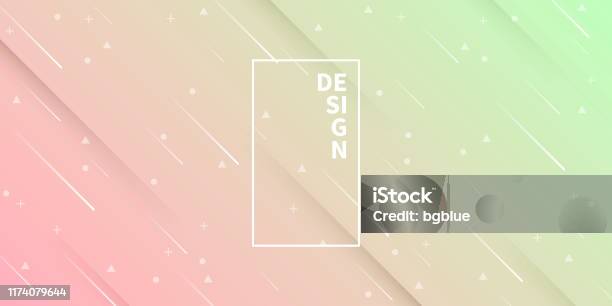 Desain Abstrak Dengan Bentuk Geometris Trendy Pink Gradient Ilustrasi
