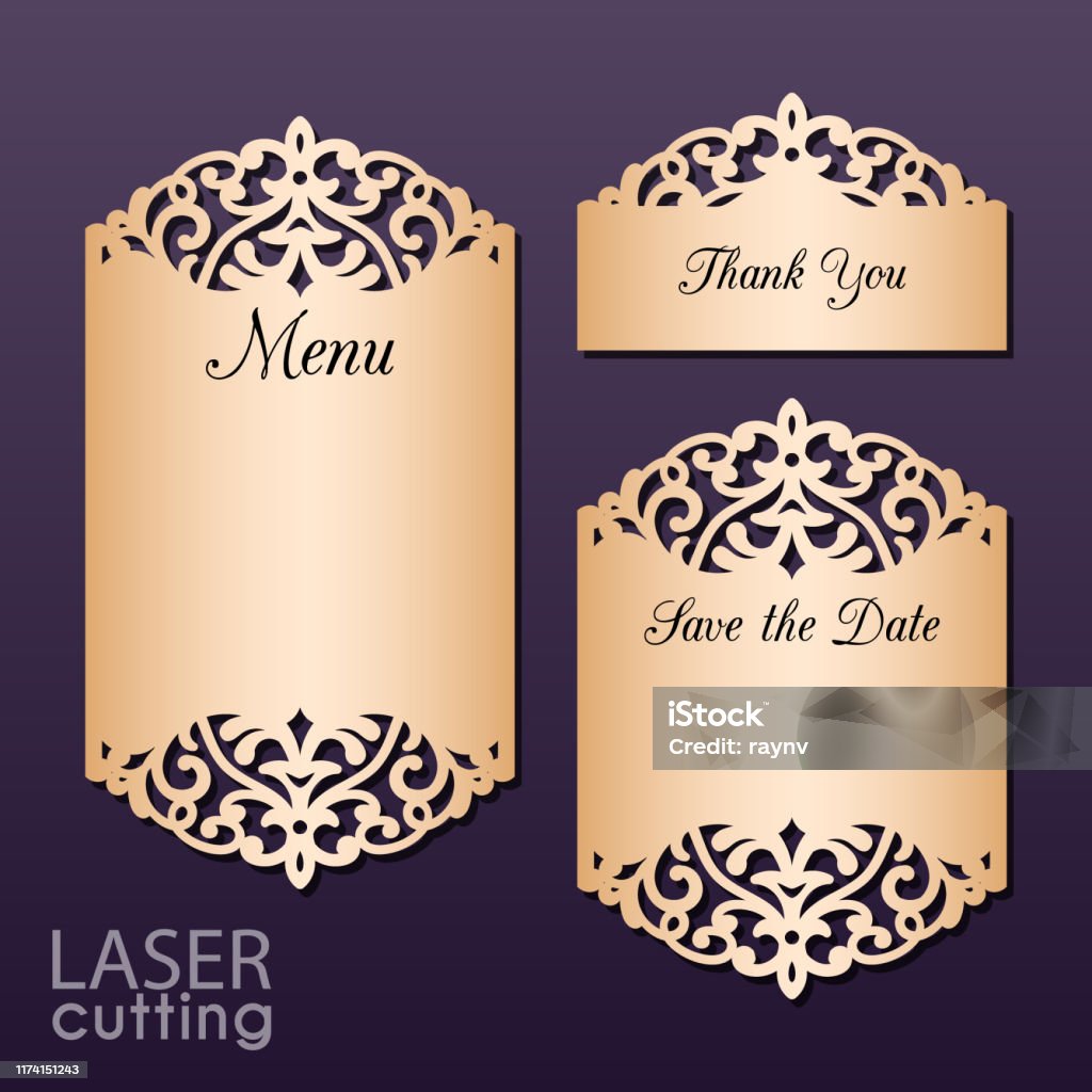 Laser Memotong Undangan Pernikahan Atau Kartu Ucapan Dengan Ornamen