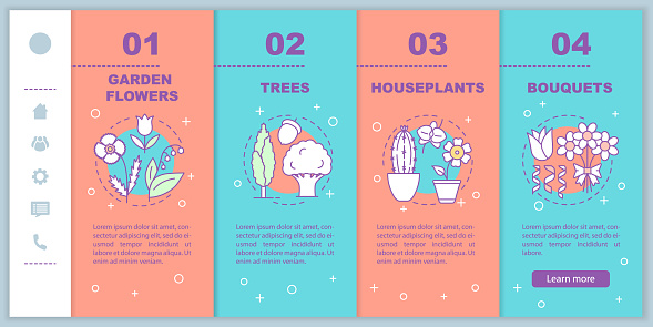 Tanaman Toko Onboarding Halaman Web Seluler Vektor Template Ilustrasi