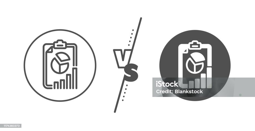Report Line Icon Column Graph Pie Chart Sign Vector Stock Illustration Download Image Now Istock