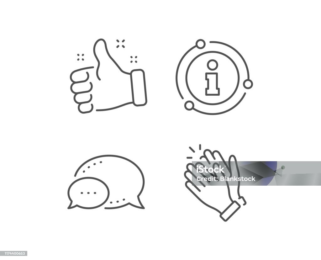 Clapping Hands Line Icon Clap Sign Vector Stock Illustration Download
