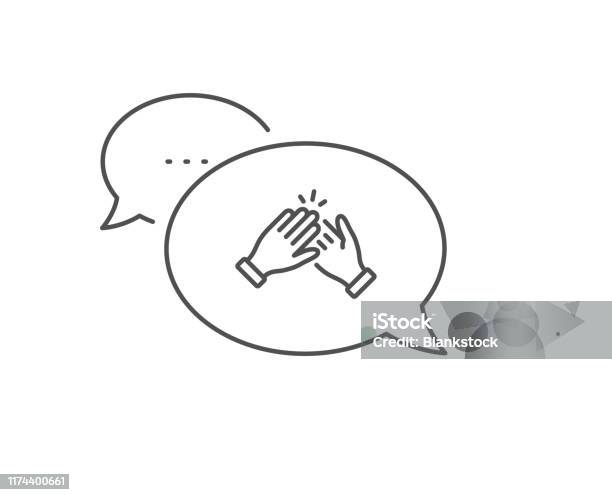 Clapping Hands Line Icon Clap Sign Vector Stock Illustration Download