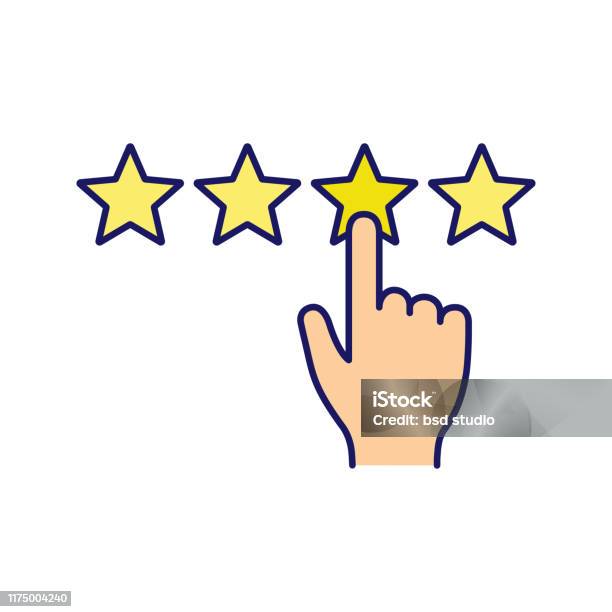 Rétroaction De Client Et Icône De Couleur Dévaluation Vecteurs Libres