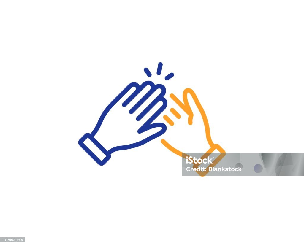 Clapping Hands Line Icon Clap Sign Vector Stock Illustration Download