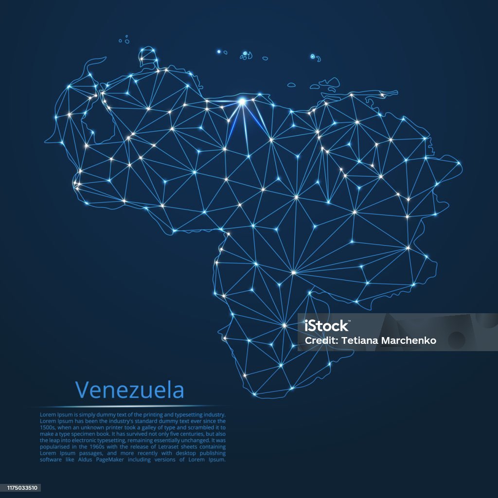 Carte Du Réseau De Communication Du Venezuela Image Poly Faible De
