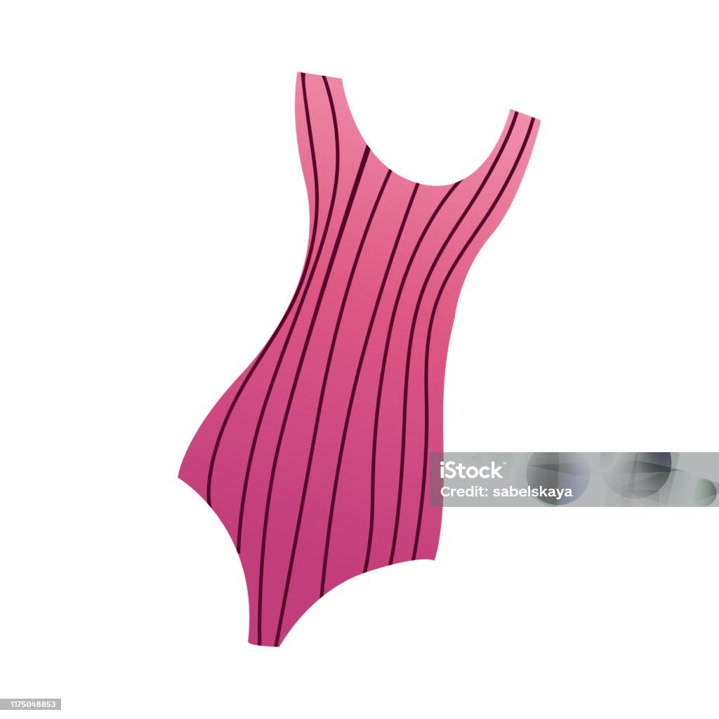 Vector Cartoon Beach Pink Swimsuit Icon Stock Illustration Download