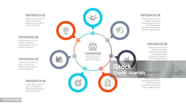 Infografis Diagram Siklik Dengan Lingkaran Templat Desain Infografis