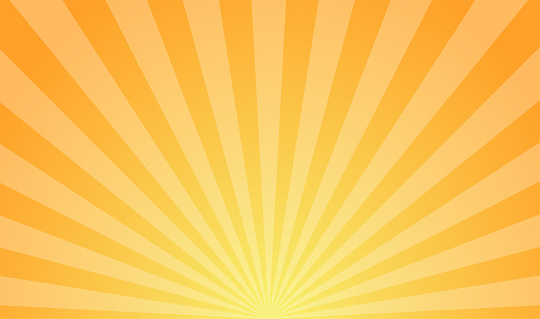 Sunburst Retro Sun Rays Yellow Background Abstract Summer Sunny Vintage