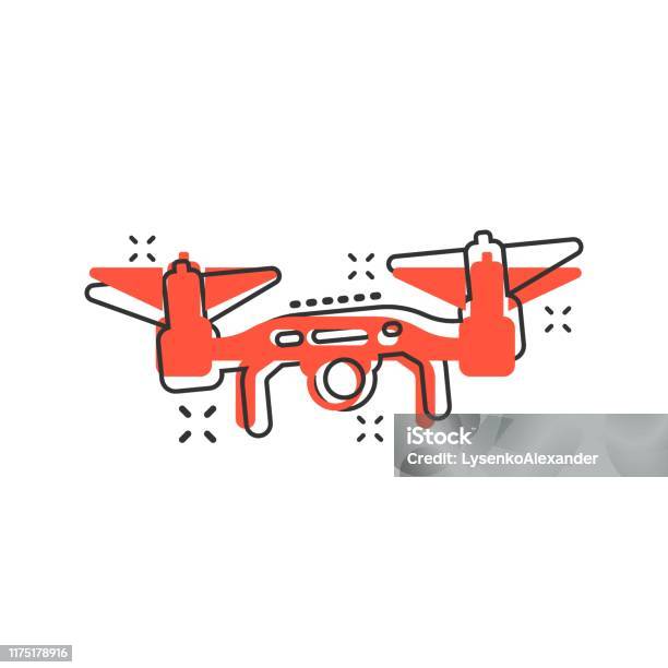 Icona Del Quadrocottero Drone In Stile Fumetto Illustrazione Del ... Icona Del Quadrocottero Drone In Stile Fumetto Illustrazione Del ...