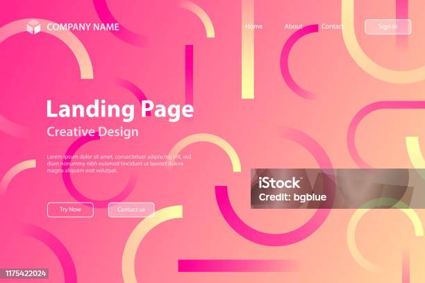 Template Halaman Arahan Desain Abstrak Dengan Bentuk Geometris Trendy