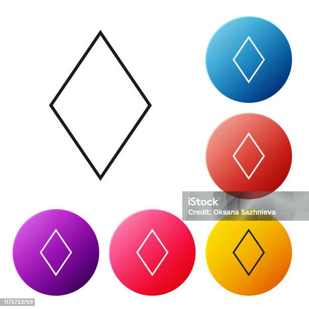 Carte De Jeu Noire De Ligne Avec Licône De Symbole De Diamants