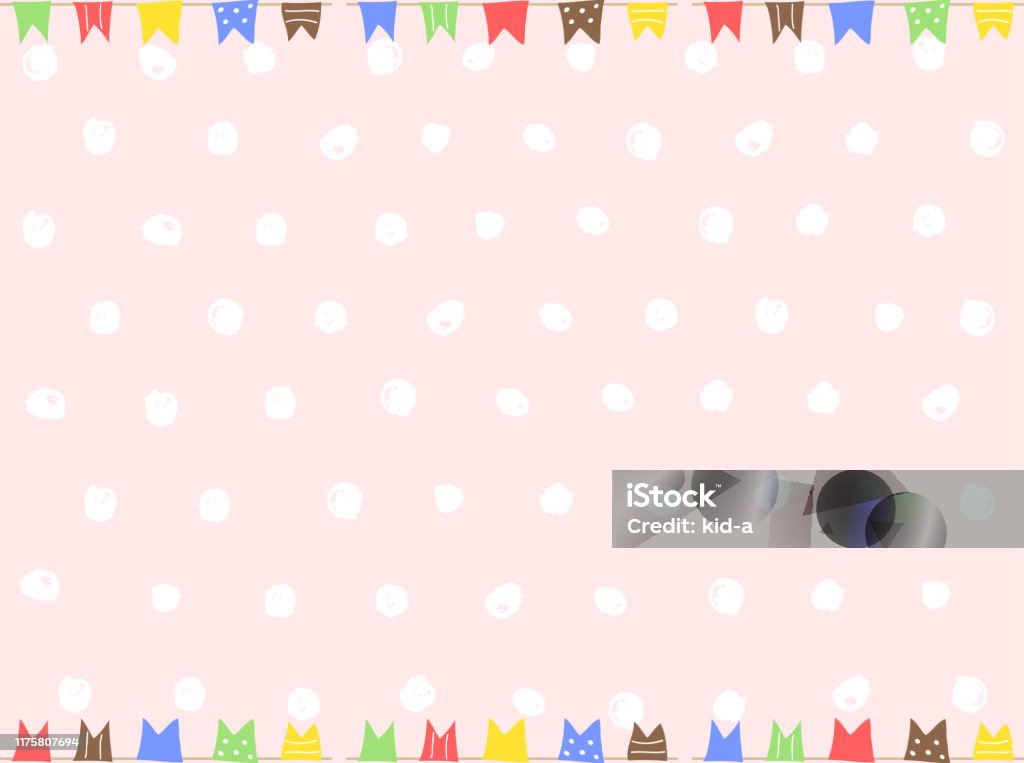 Flag Garland Frame And Hand Drawn Dot Pattern Background Stock ... Flag Garland Frame And Hand Drawn Dot Pattern Background Stock ...