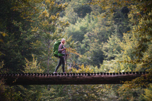 Free Stock Photo of Woman Standing Bridge Woods | Download Free Images ...