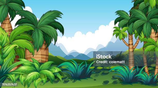 Pemandangan Alam Latar Belakang Kosong Ilustrasi Stok Unduh Gambar