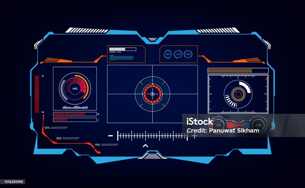 Ui Hud Sistem Teknologi Layar Inovasi Konsep Latar Belakang Template
