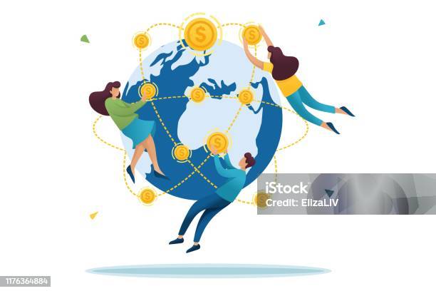 International Investment Company Businessmen Fly Around The World Flat ... International Investment Company Businessmen Fly Around The World Flat ...