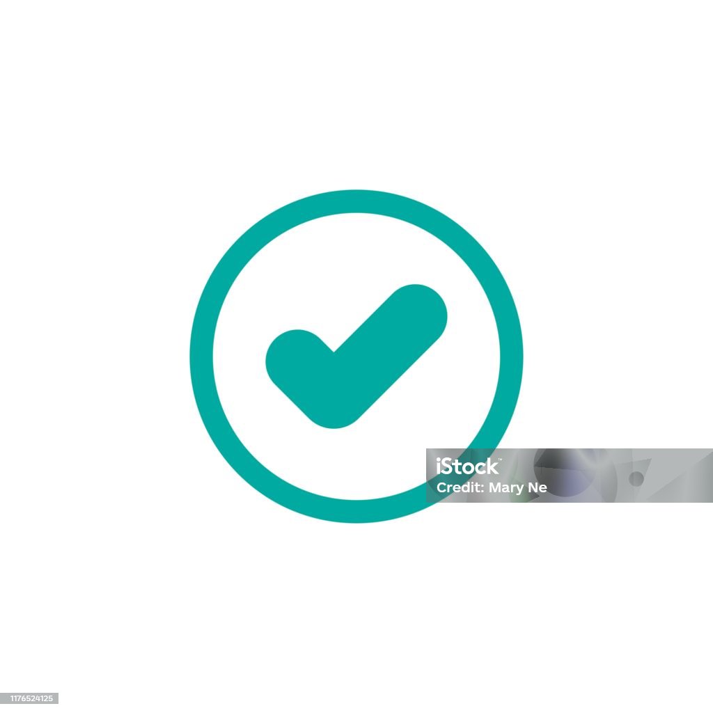 Vetores De Marca De Verificação Ícone De Selo Válido Tiquetaque Azul No Círculo Azul Ícone Liso