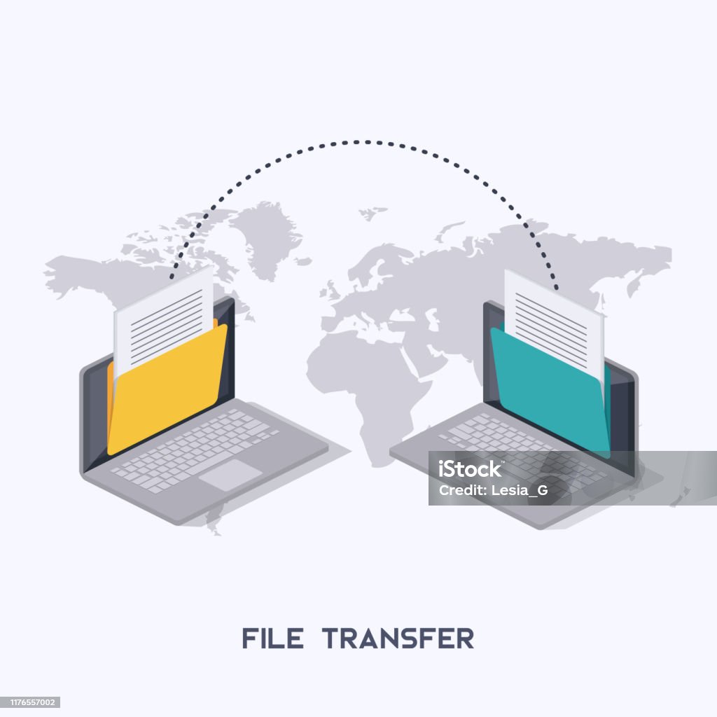 Transfer Berkas Laptop Dengan Folder Di Layar Dan Dokumen Yang
