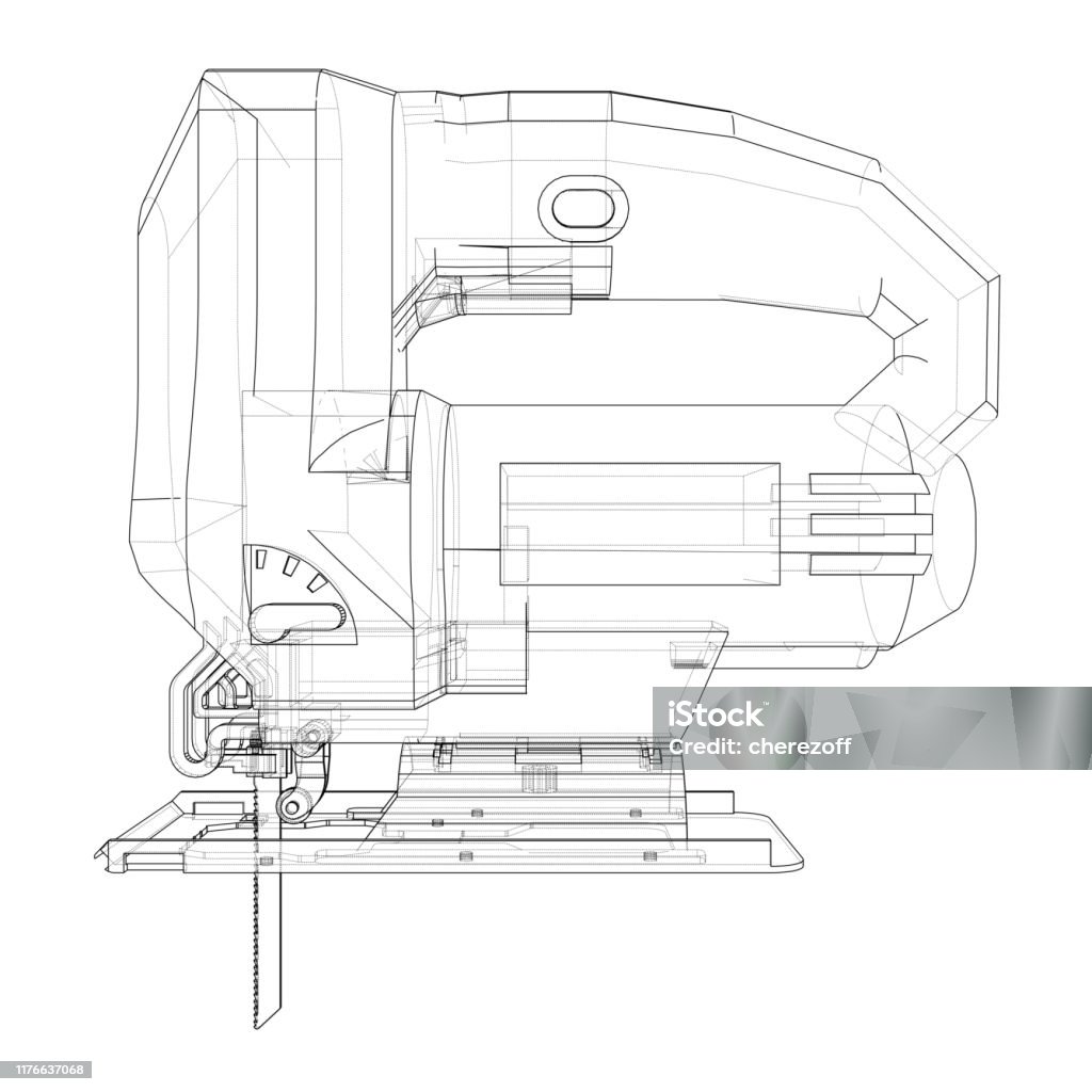 Outline Jig Saw Vector Stock Illustration Download Image Now Blade Computer Graphic