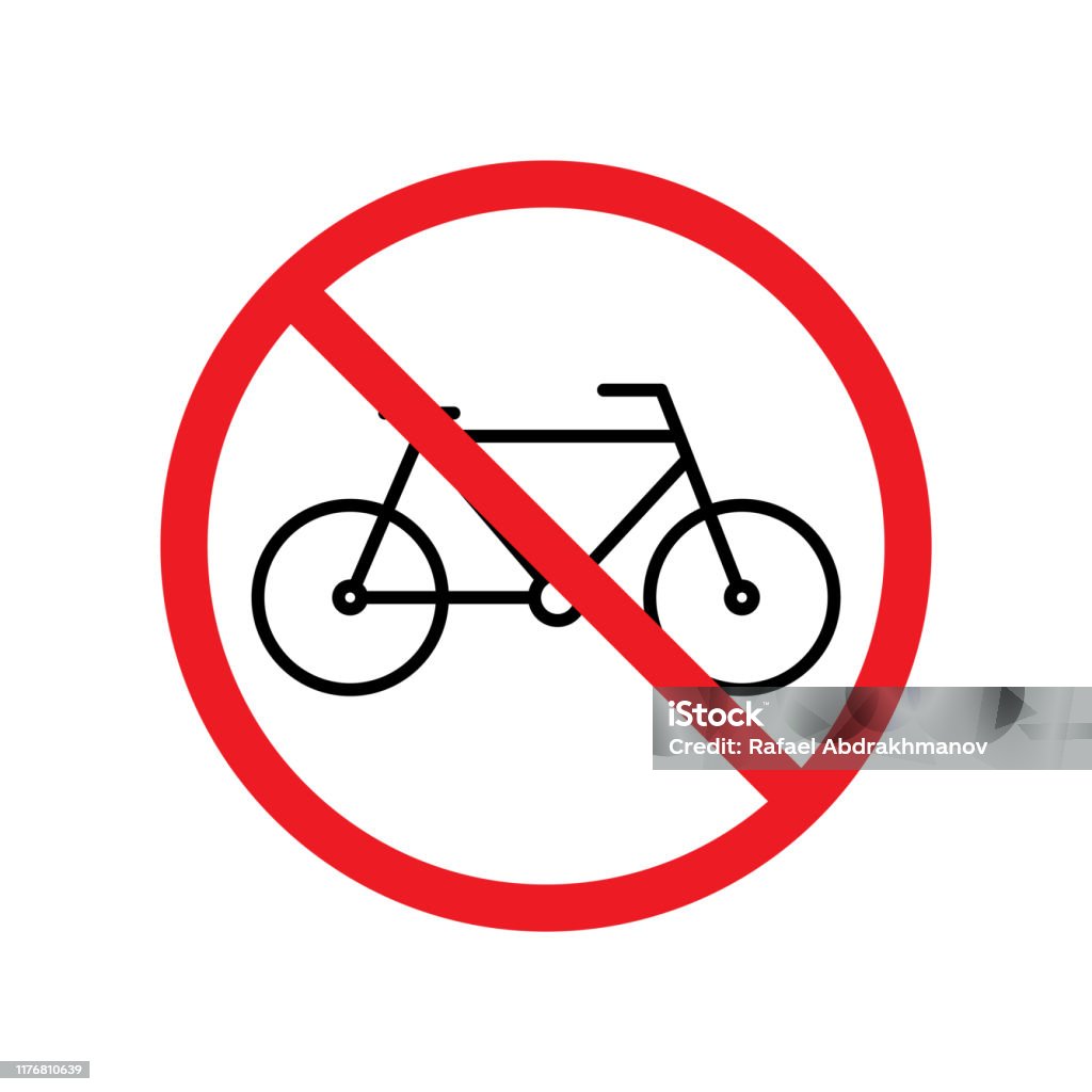 Pas Dicône De Vélo Signe Mince De Vélo De Ligne Avec Le Symbole