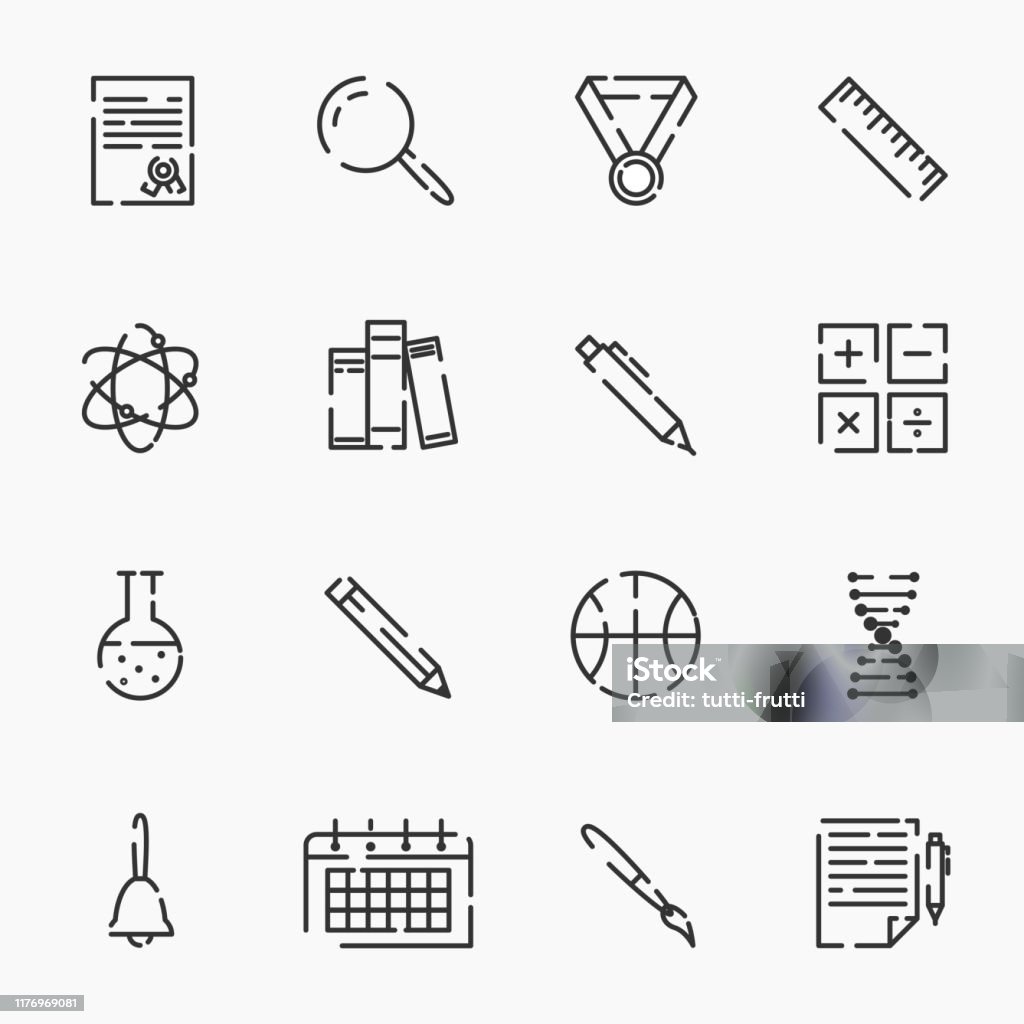Icône De Léducation Scolaire Symbole Set Collection Outline Vector