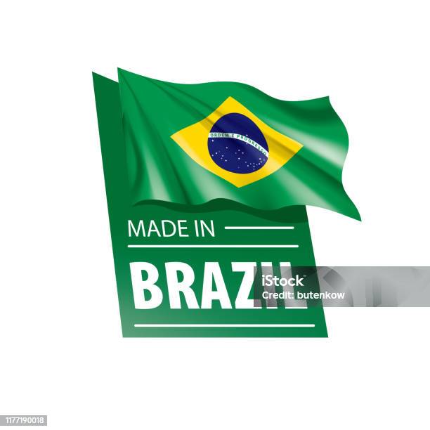 Ilustración De Bandera De Brasil Ilustración Vectorial Sobre Un Fondo