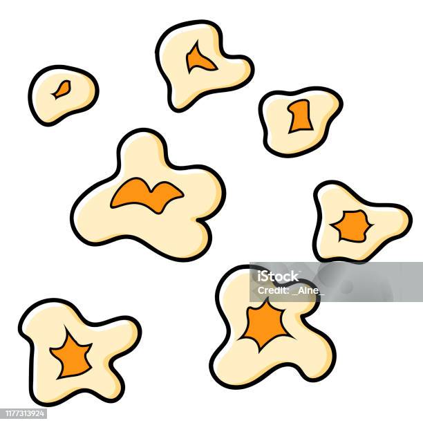 Popcorn De Dessin Animé Disolement Sur Le Fond Blanc Illustration De
