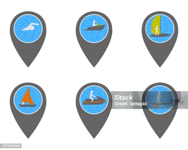 Épingles De Localisation Avec Des Symboles De Voyage Vecteurs Libres De