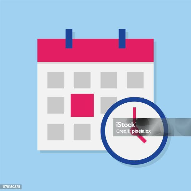 Ikon Kalender Dan Jam Jadwal Janji Temu Konsep Tanggal Penting ... Ikon Kalender Dan Jam Jadwal Janji Temu Konsep Tanggal Penting ...