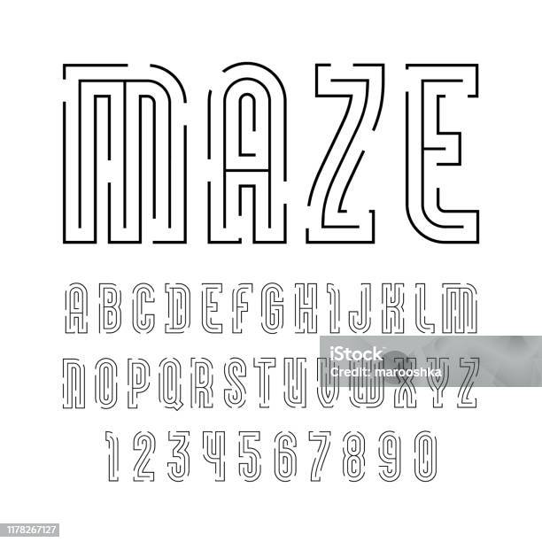 Font Dari Garis Tipis Alfabet Sederhana Yang Trendi Sans Serif Huruf Hitam Modern Dan Angka