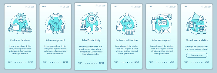 Penjualan Membuat Orientasi Layar Halaman Aplikasi Seluler Vektor
